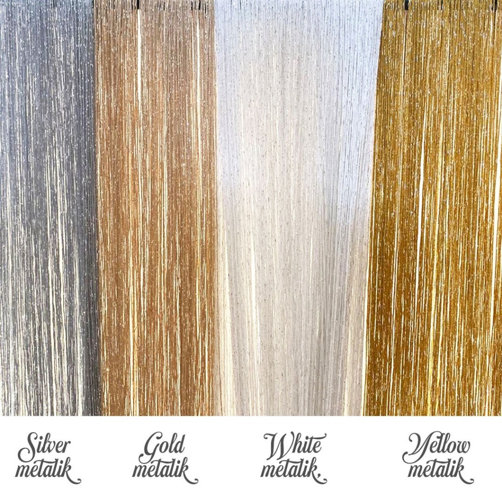 Tirai Silver Metallic 1×2 meter – Dekorasi Mart
